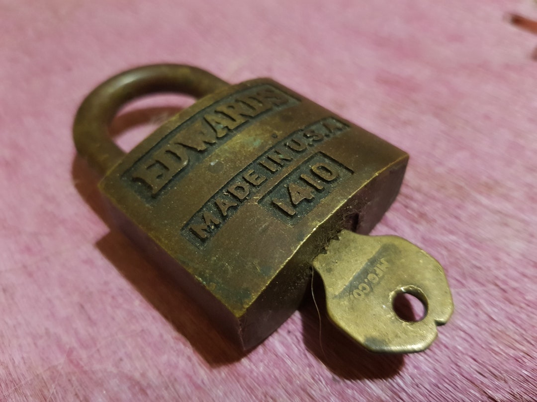 Edwards Padlock, Brass, Model 1410, With One Key, Made in U.S.A. - Etsy
