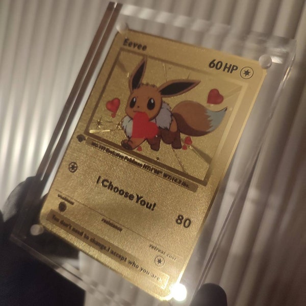 Pikachu and Eevee Gold Card - Etsy