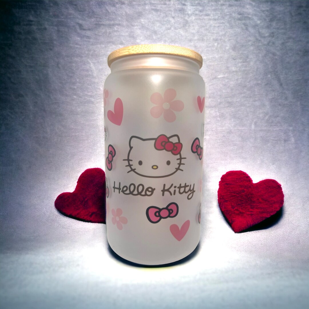 Hello Kitty Can / Frosted Can / Hello Kitty / Kitty Can/ - Etsy