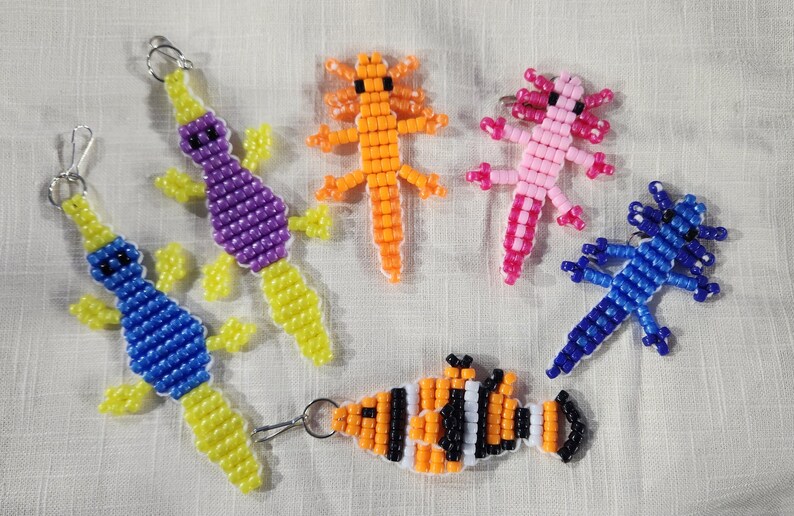 Mini Beaded Animal Keychain | Mini Animals | Pony Bead Animals | Mini ...