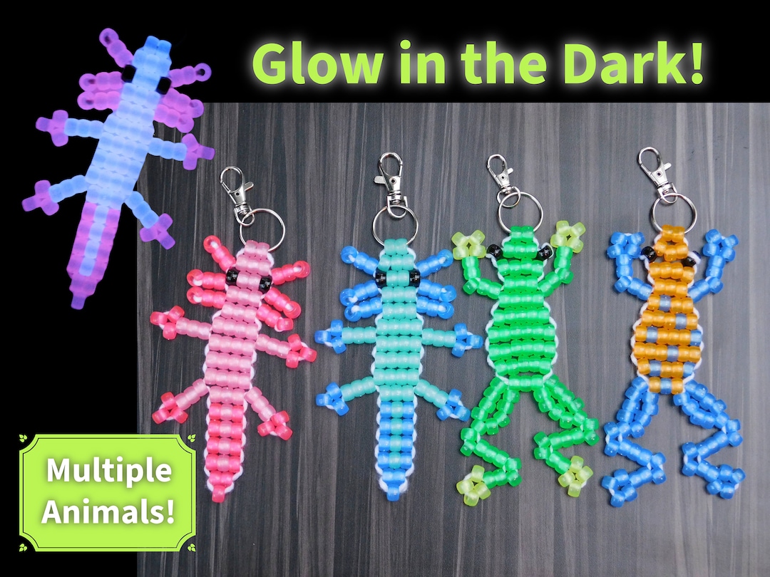 Beaded Animal Keychain | Glow in the Dark Animals | Pony Bead Animals ...