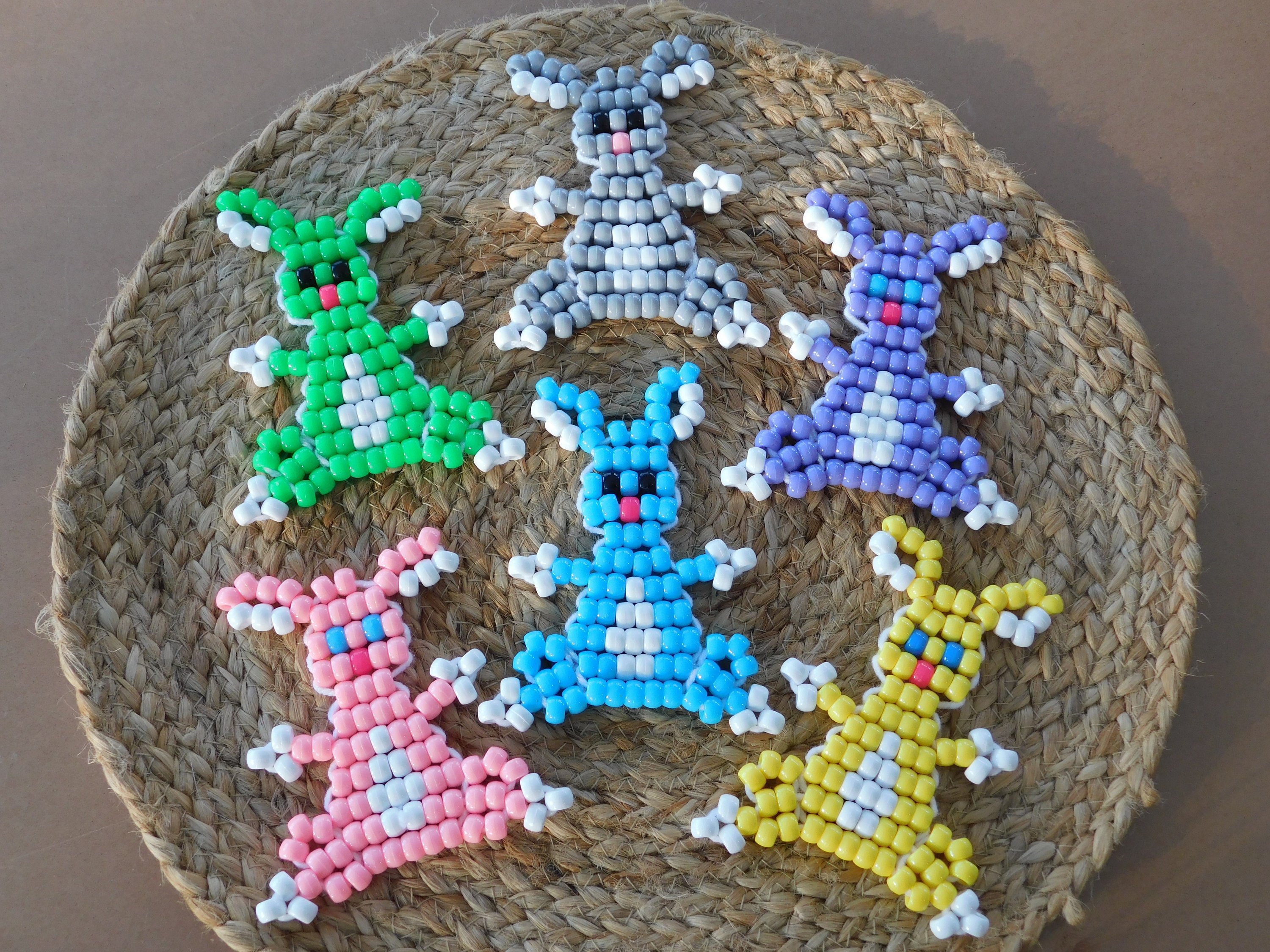 Beaded Animal Keychains | Beaded Bunnies | Easter Bunny Toy | Rabbit ...