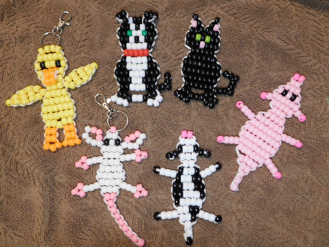 Beaded Keychain Animal | Farm Animals | Beaded Keychain | Keychain Gift ...