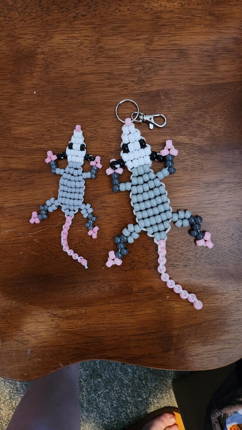 Beaded Possum Keychain | Beaded Animal Keychain | Mini Beaded Animal ...