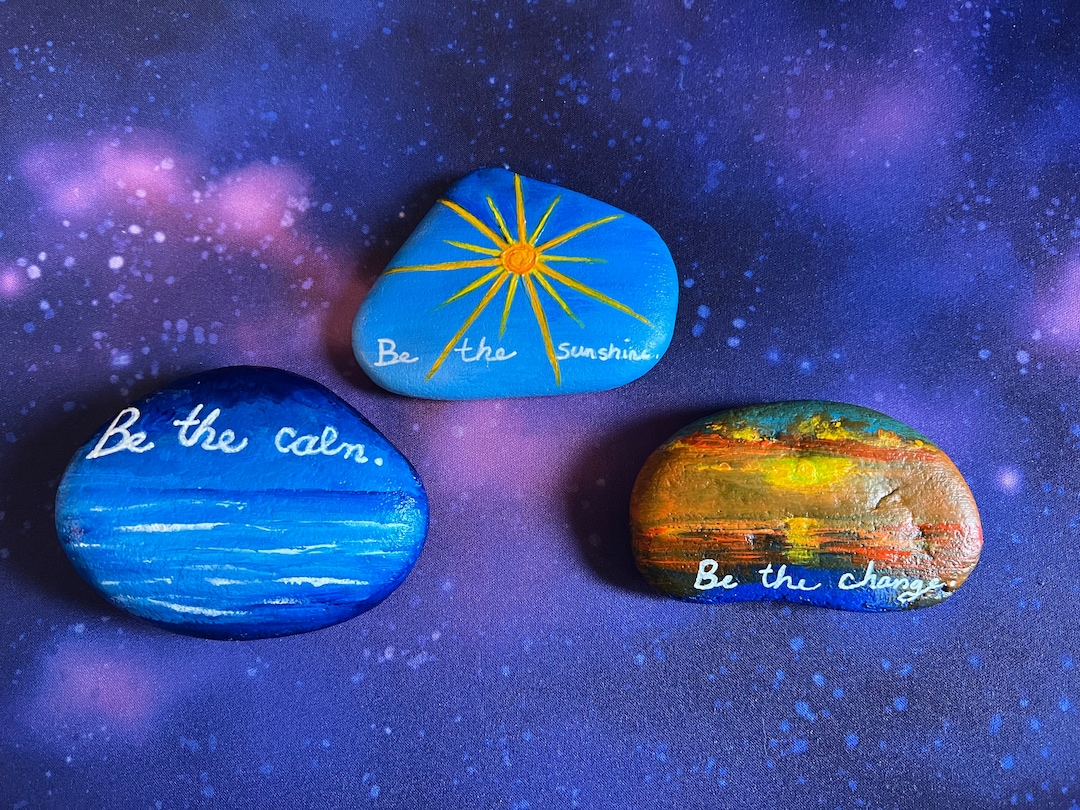 Positive Affirmation Rocks, Be Positivity Rocks, Painted Affirmation ...