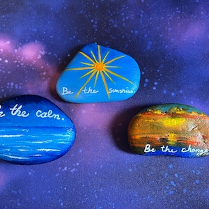 Positive Affirmation Rocks, Be Positivity Rocks, Painted Affirmation ...