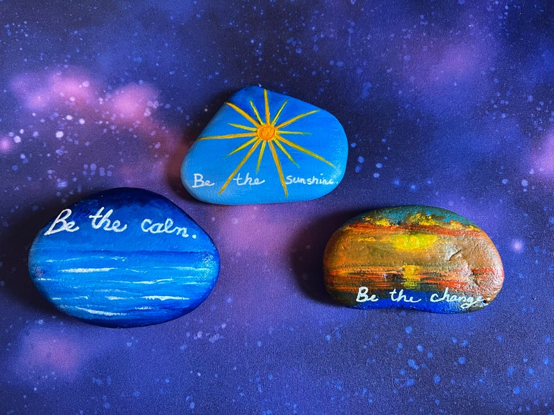 Positive Affirmation Rocks, Be Positivity Rocks, Painted Affirmation ...