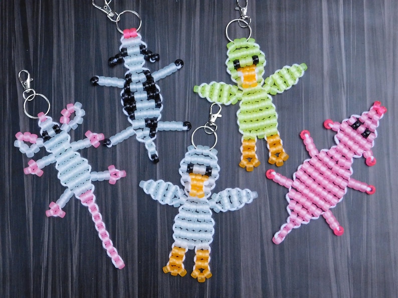 Beaded Animal Keychain | Glow in the Dark Animals | Pony Bead Animals ...