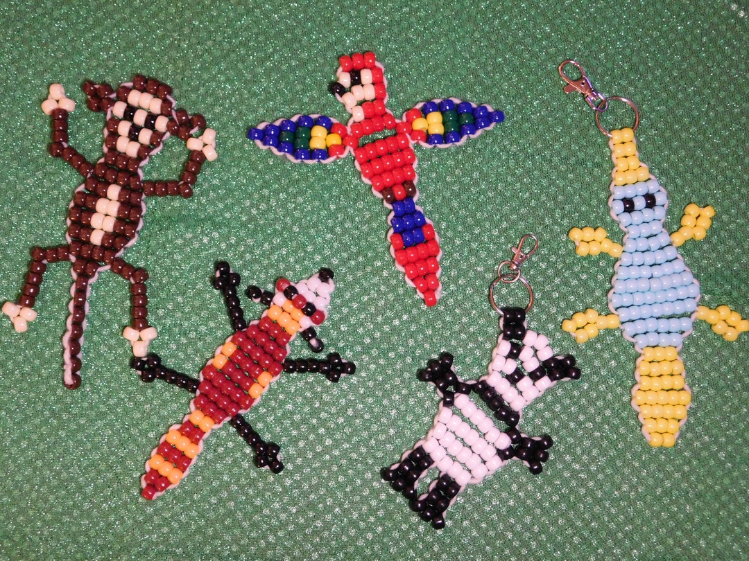Beaded Keychain Animals | Tropical Jungle Animals | Pony Beads | Beaded ...