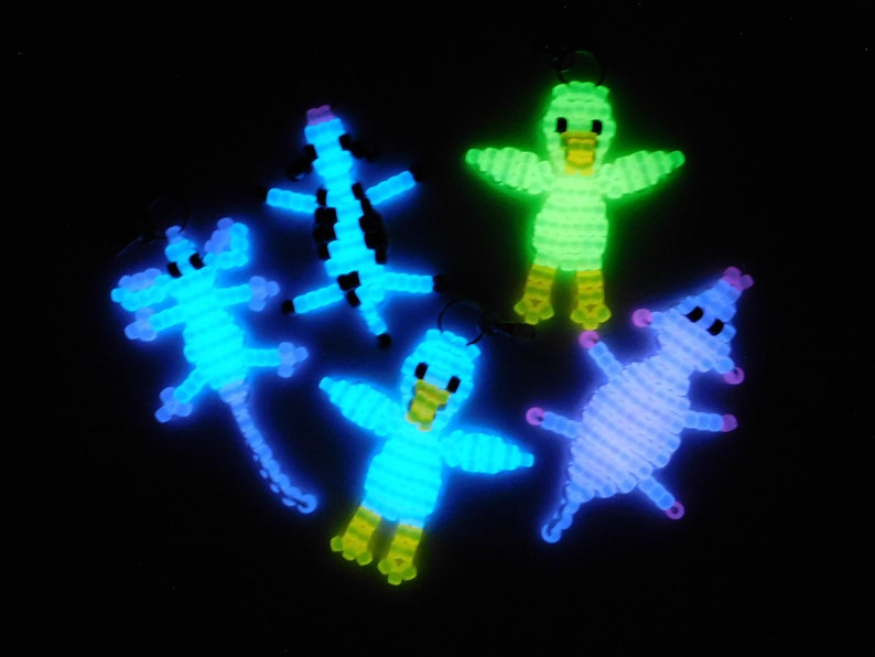 Beaded Animal Keychain | Glow in the Dark Animals | Pony Bead Animals ...