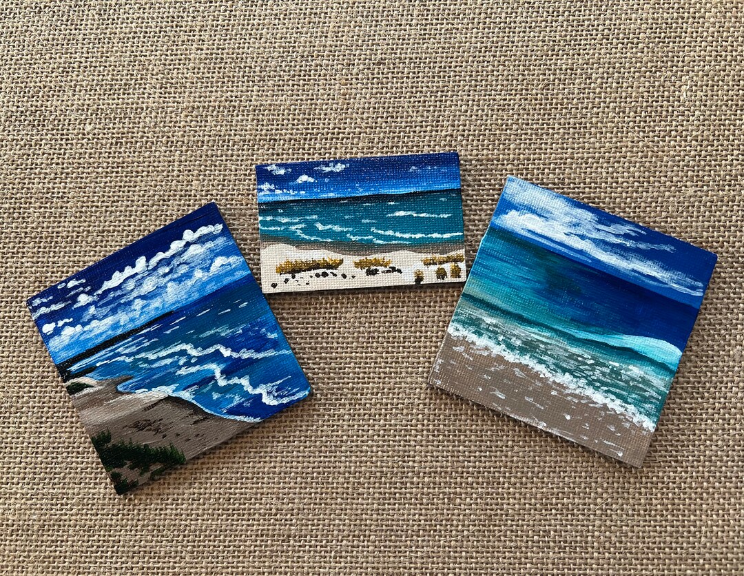 Hand Painted Water Refrigerator Magnets, Michigan Themed Hand Painted ...