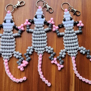 Beaded Possum Keychain | Beaded Animal Keychain | Mini Beaded Animal ...