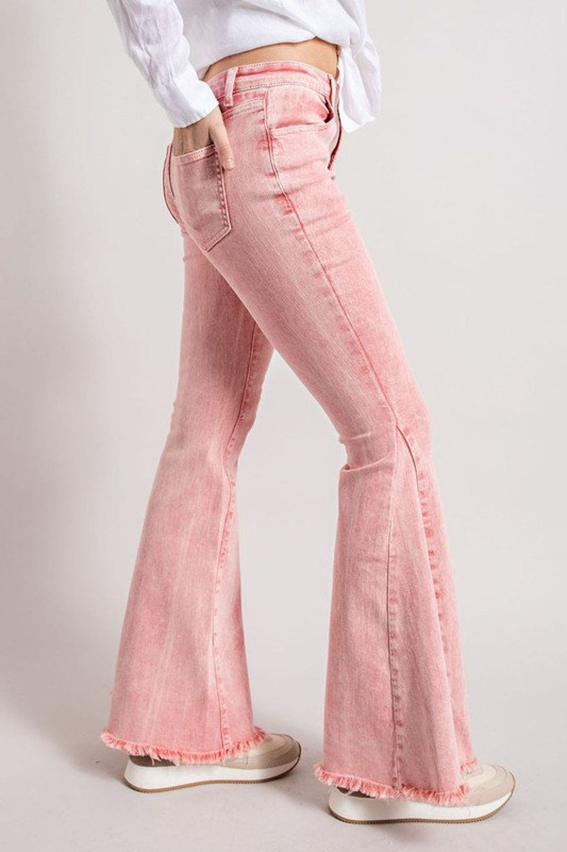 Western Boot Cut Bell Bottom Jeans Fringe Detail Boho - Etsy