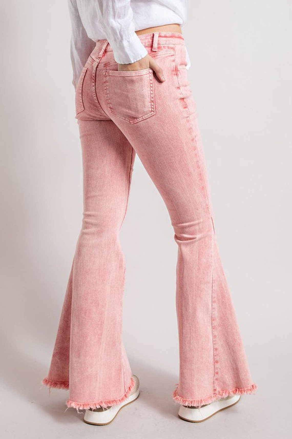 Western Boot Cut Bell Bottom Jeans Fringe Detail Boho - Etsy