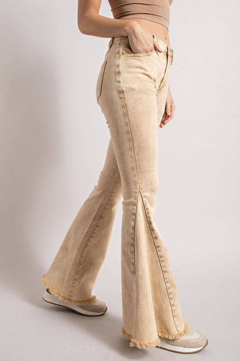 Western Boot Cut Bell Bottom Jeans, Fringe Detail, Boho, Trendy, Cowboy ...