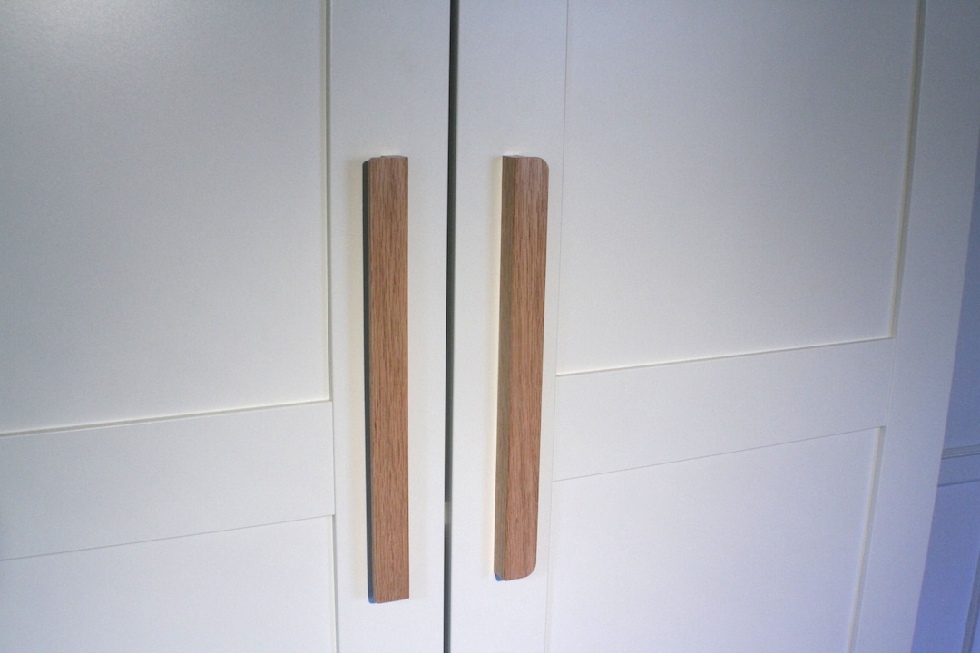 Oversized L-shaped Oak Drawer Pull, Wooden Wardrobe Handle - Etsy