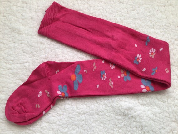 Pink Tights in Floral Pattern for Girls - Etsy