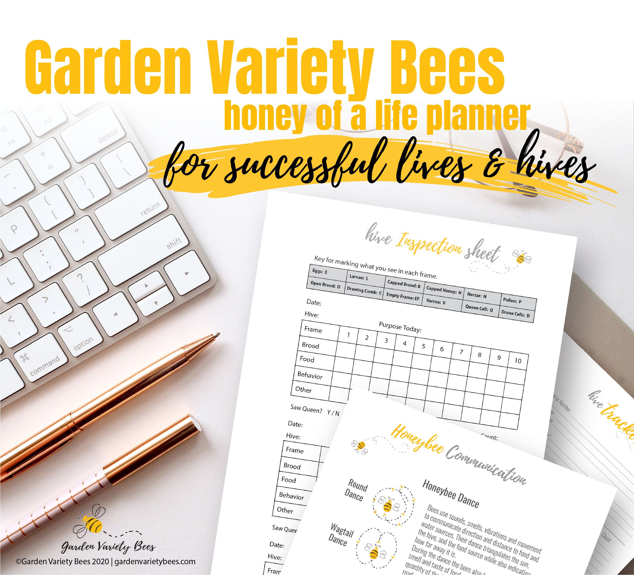 Beekeeping Planner Instant Download Printable Planner Undated Planner ...