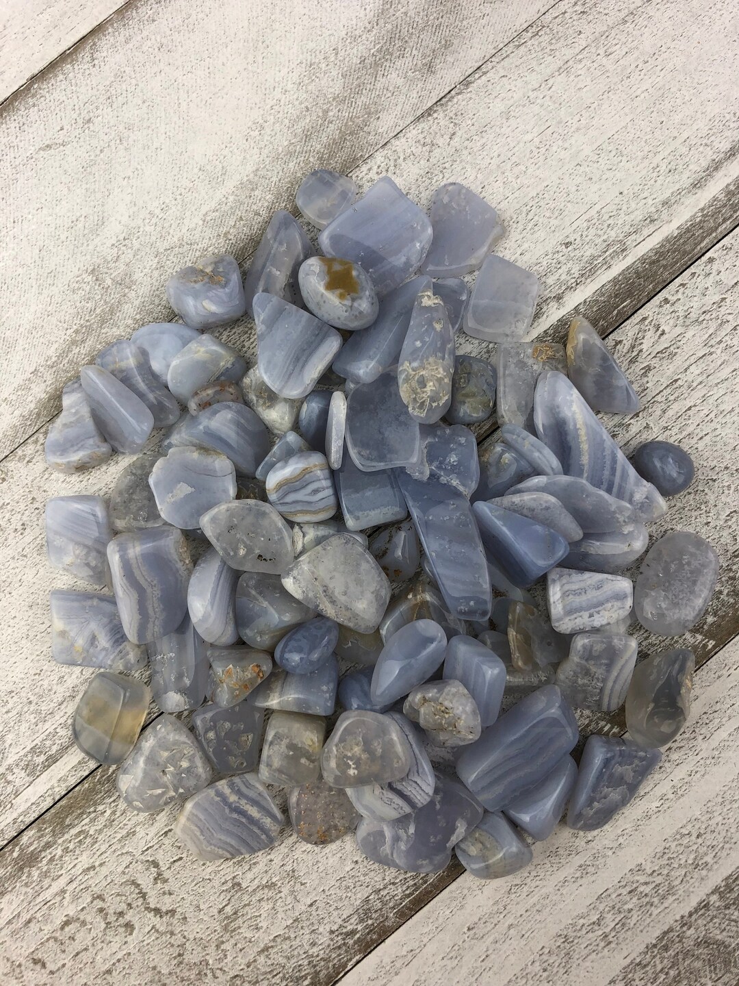 Blue Lace Agate Chips 100g - Etsy