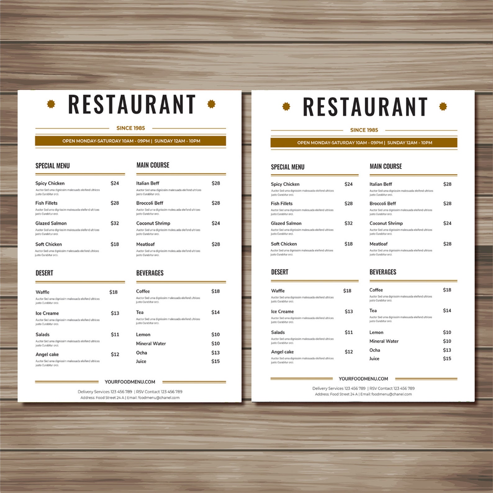 Food Menu Templates,food Menu, Printable Restaurant Menu Template,food ...