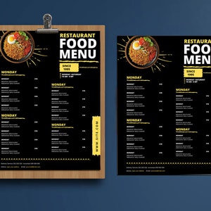 Canva Restaurant Food Menu,food Menu Templates,printable Restaurant ...