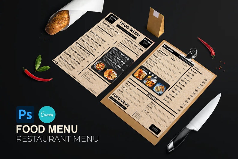 Canva Food Menu,food Menu Templates,restaurant Food Menu,printable ...