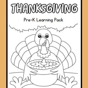 Thanksgiving Preschool Learning Pack | Thanksgiving Unit Study - Etsy