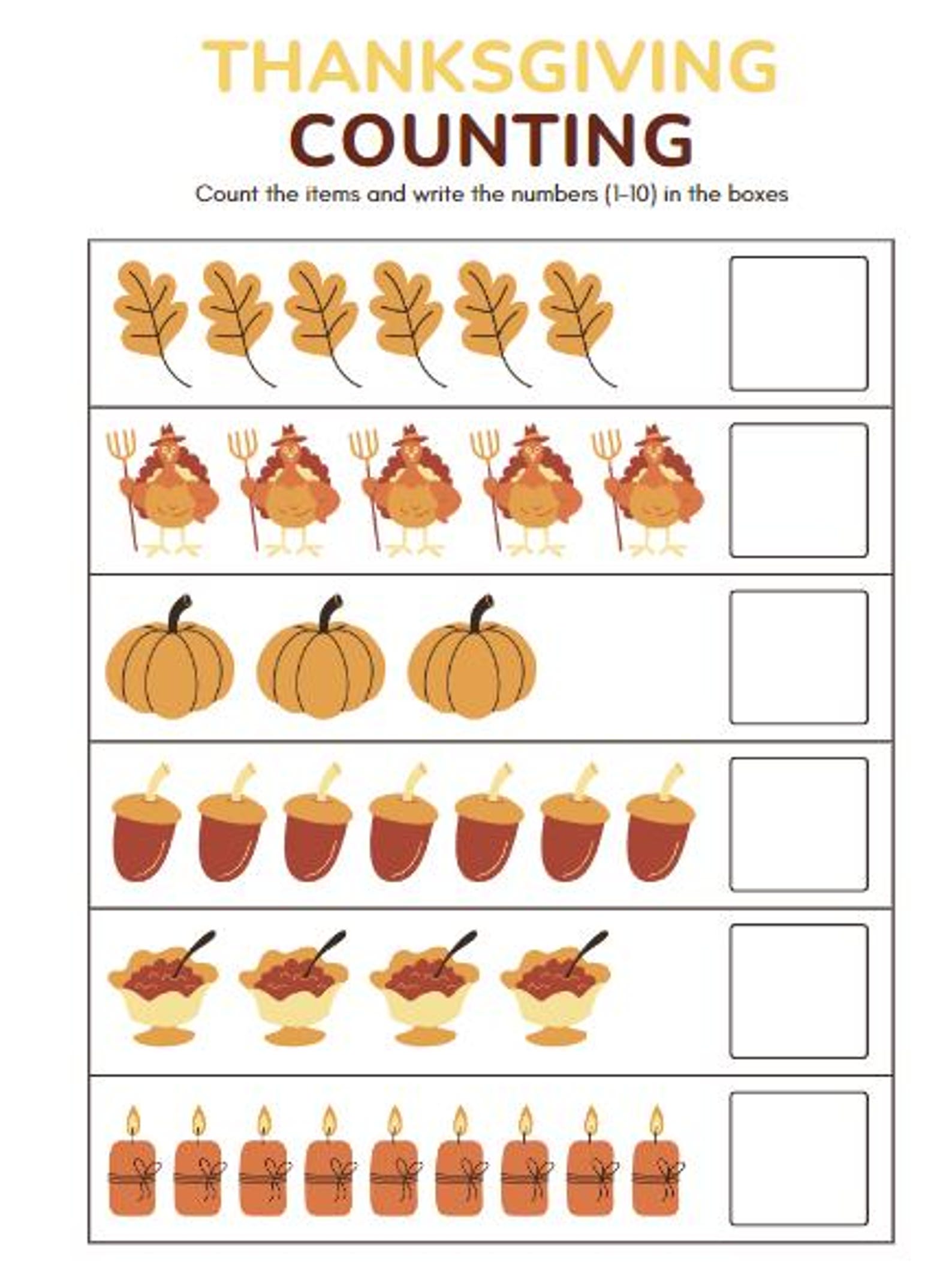 Thanksgiving Preschool Learning Pack | Thanksgiving Unit Study - Etsy