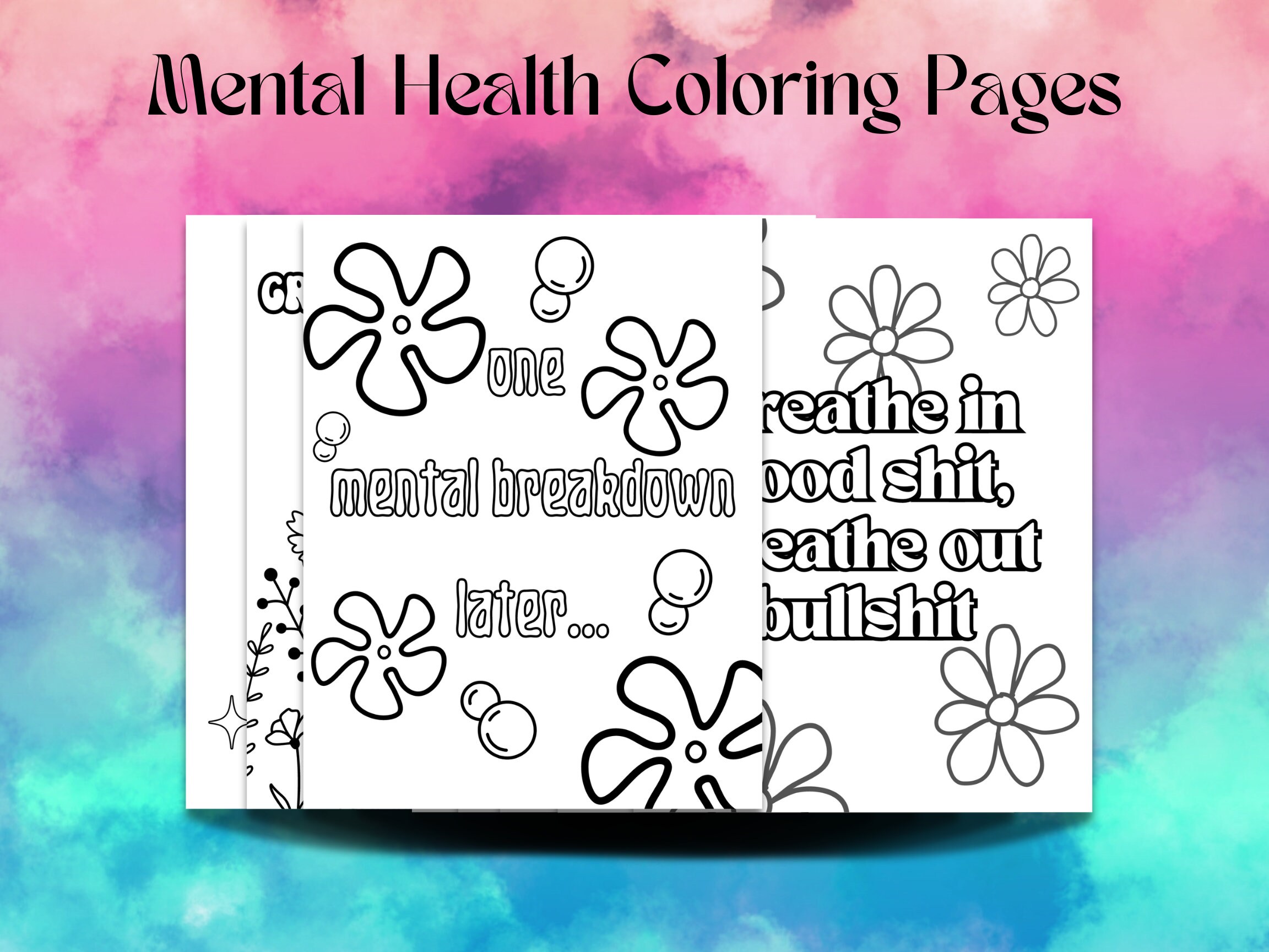 Simple Mental Health Coloring Pages - Etsy