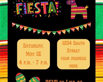 First Fiesta Birthday Invitation Template Instant Access - Etsy
