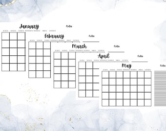 Minimalist Printable Calendar 2024 A4 Size Instant Download - Etsy