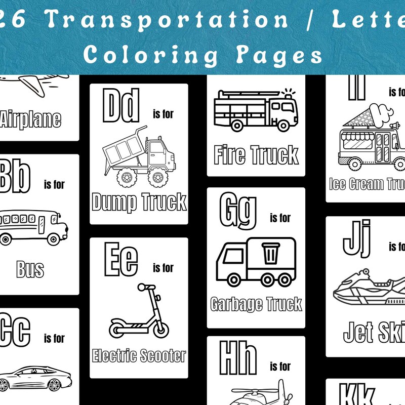 Transportation Alphabet - Etsy