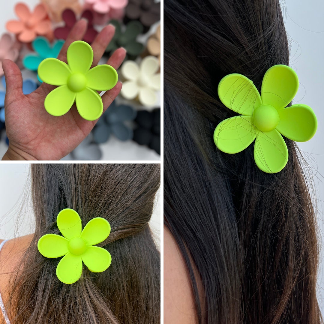 Hair Claw, Daisy Hair Claw, Floral Hair Clips, Colored Hair Clip ...