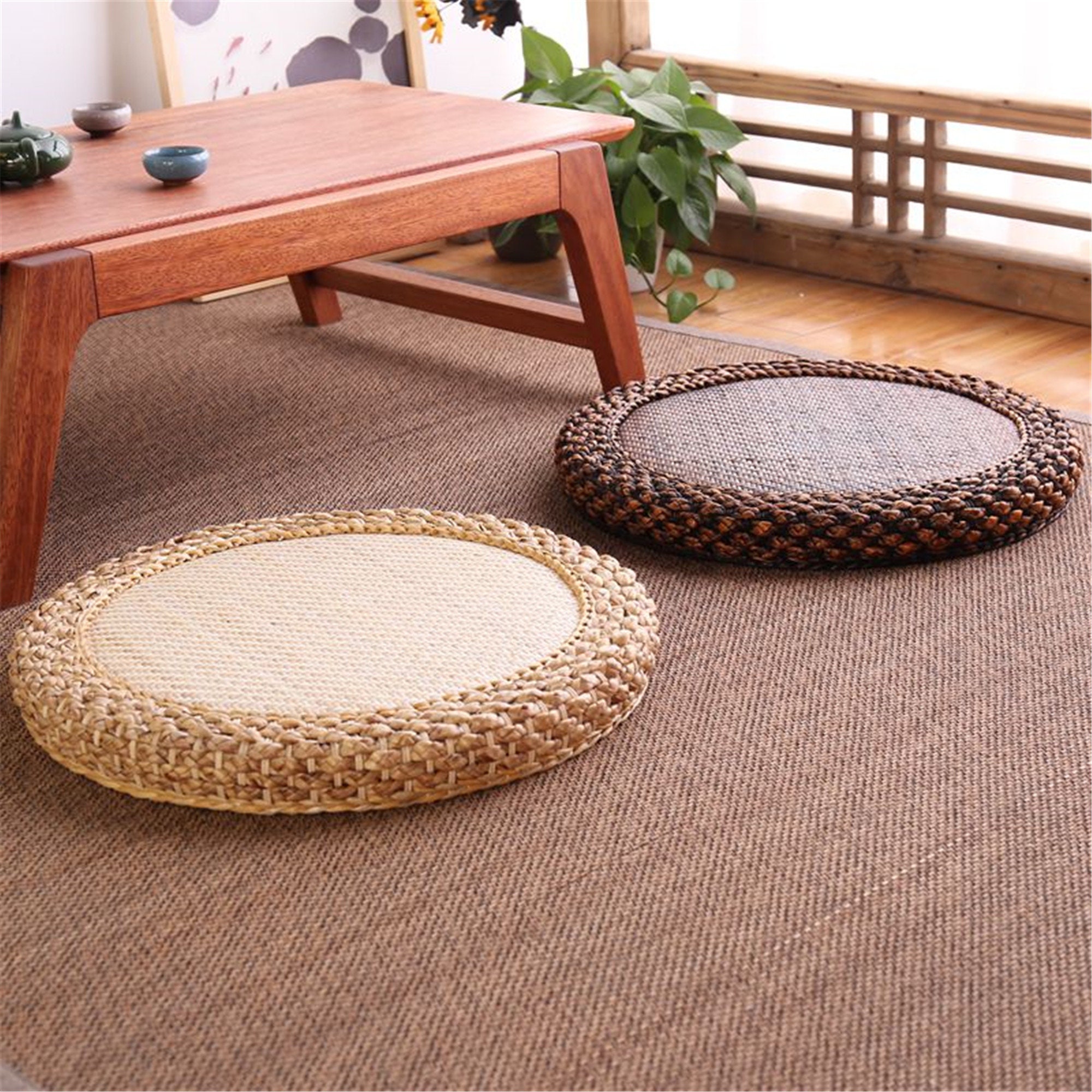 Custom Size Japanese Style Cushion Wicker Floor Cushion Straw - Etsy