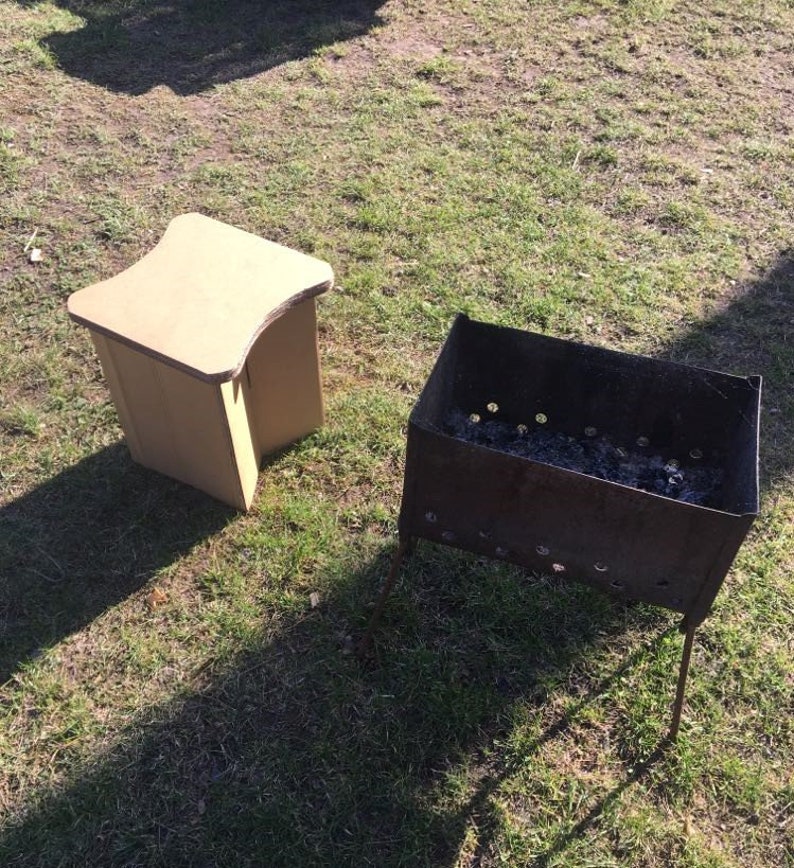 Cardboard Picnic Stools. Set of 2. Foldable. Camping Stool. Temporary ...