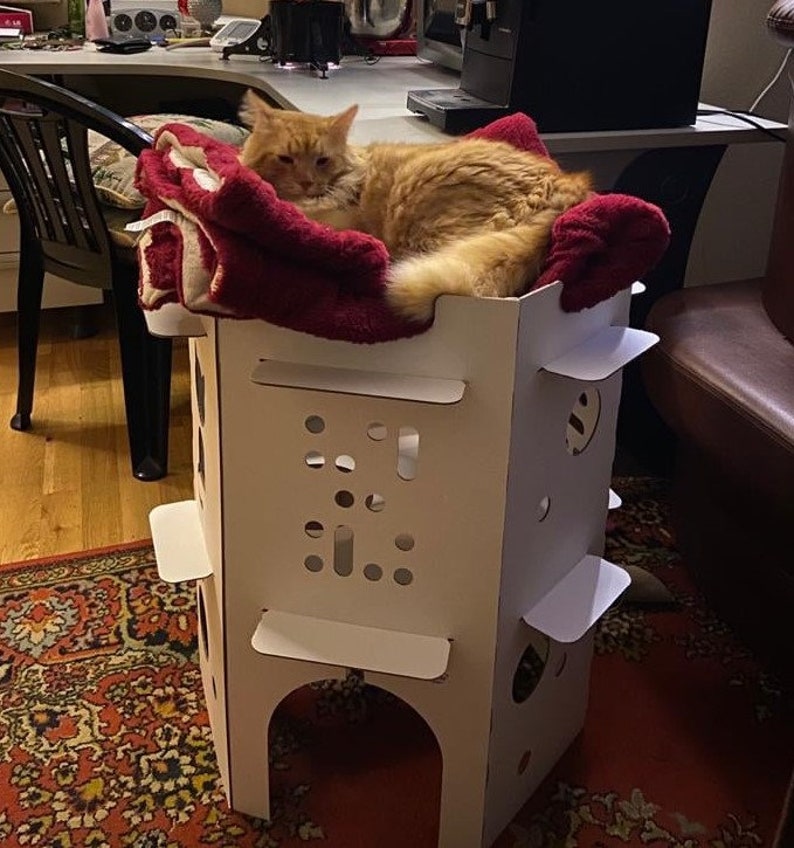 Cat S Cardboard House Fortress Two Floors Cat Playground Modern