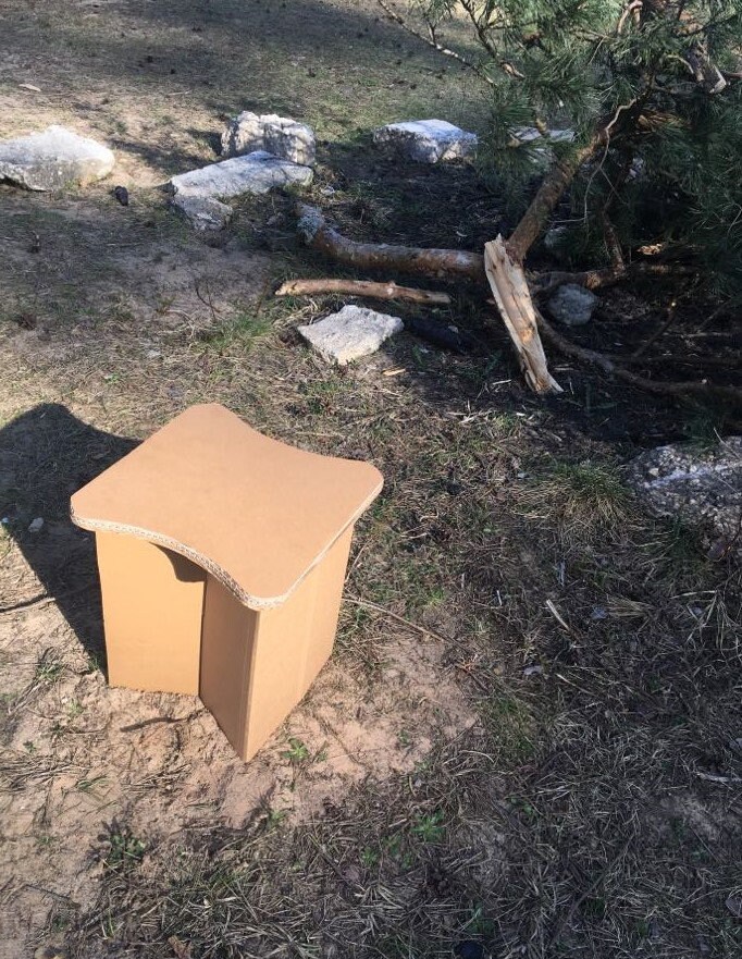 Cardboard Picnic Stools. Set of 2. Foldable. Camping Stool. Temporary ...