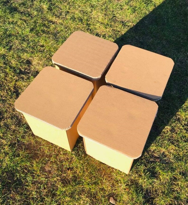 Cardboard Stools. Picnic Stools. Camping Stools. Set of 4 Pieces. Easy ...