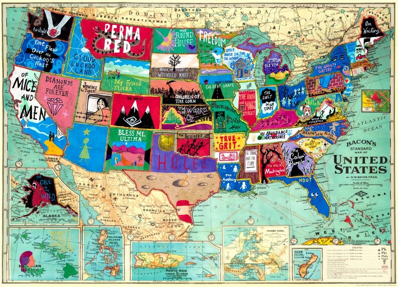 50 States of Books PDF - Etsy