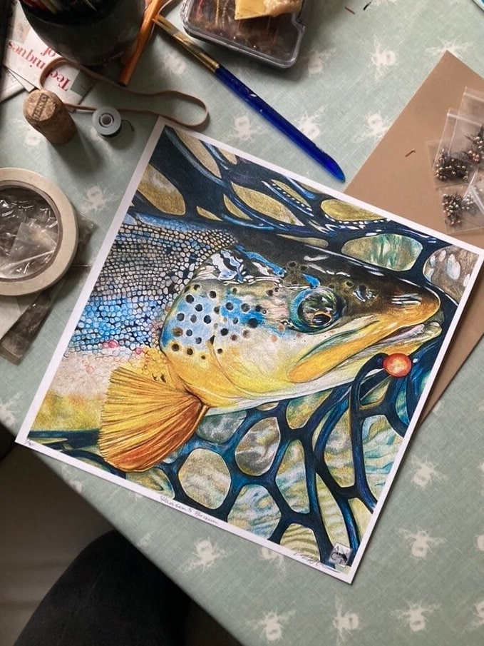 Brown Trout Hyperrealism Print, Fly Fishing, Supporting River Charities ...
