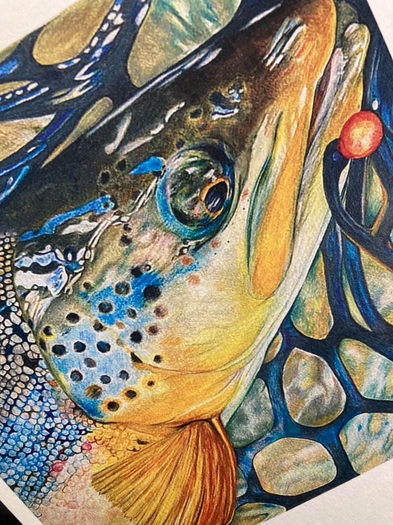Brown Trout Hyperrealism Print, Fly Fishing, Supporting River Charities ...