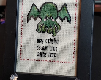 Cthulhu Cross Stitch Funny Pattern Pdf - Baby Cthulhu Cross Stitch Cute ...