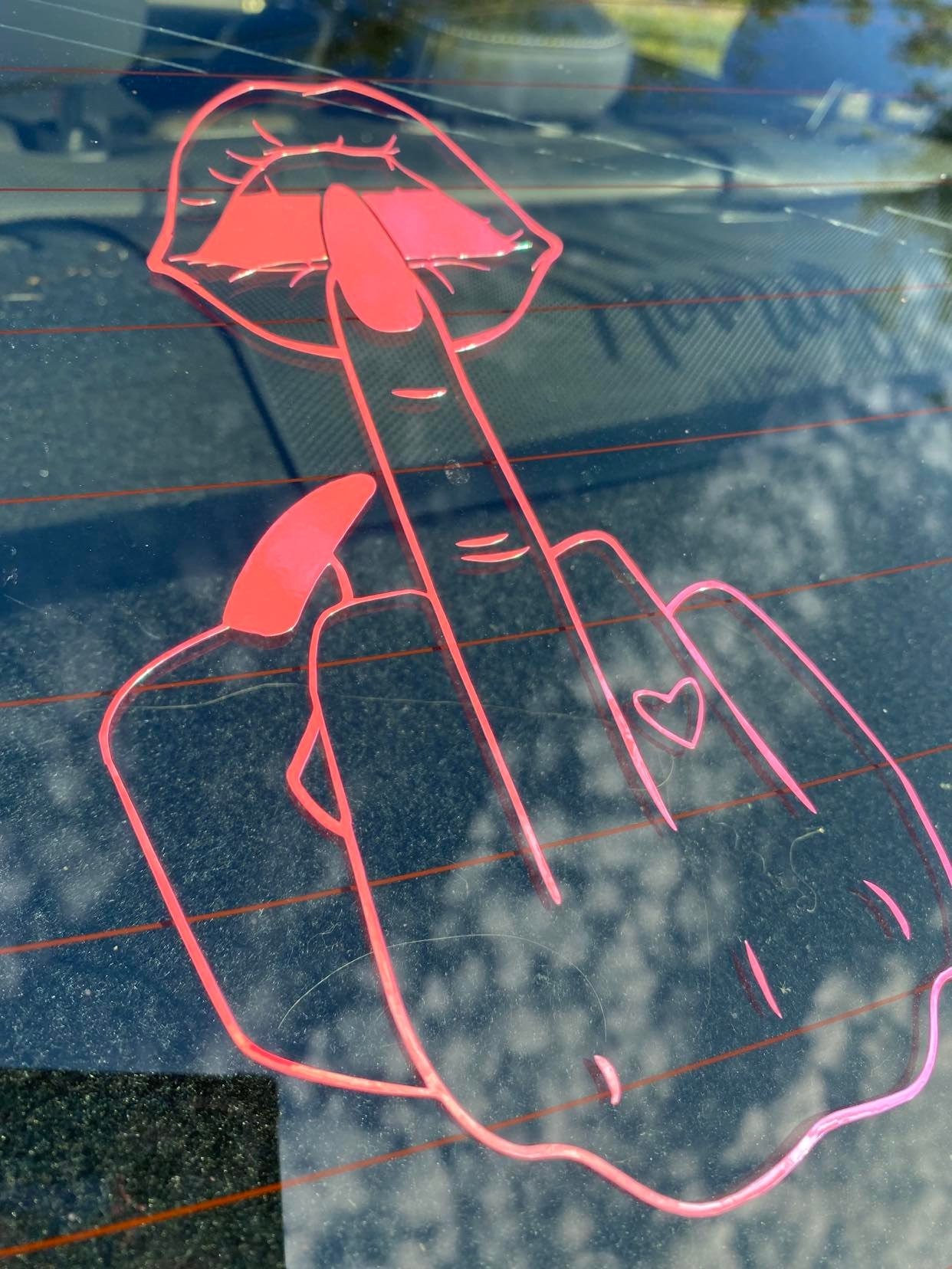 Middle Finger Acrylic Vinyl Decal Sticker Holographic Oil Slick BADDIE ...