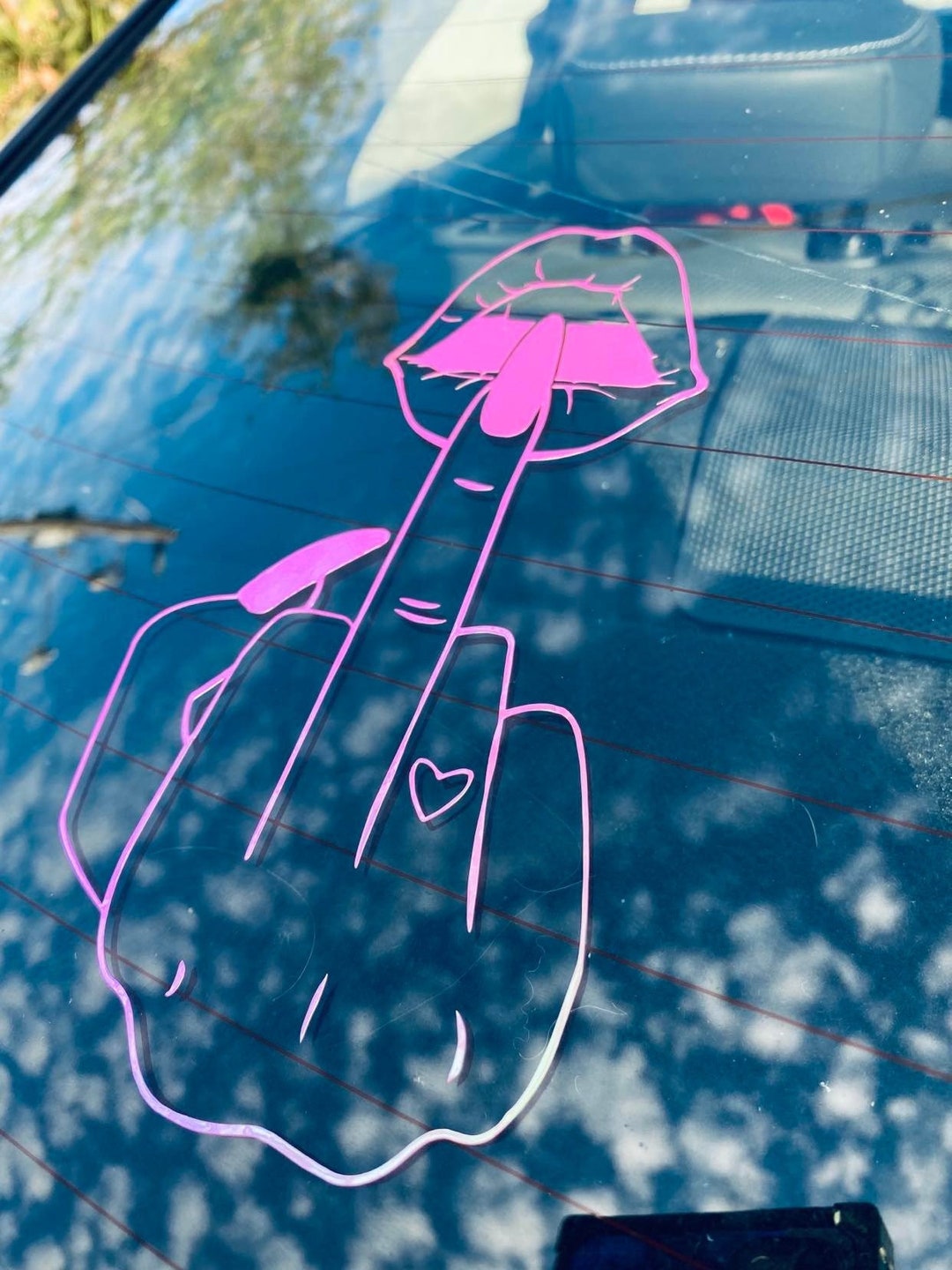 Middle Finger Acrylic Vinyl Decal Sticker Holographic Oil Slick BADDIE ...