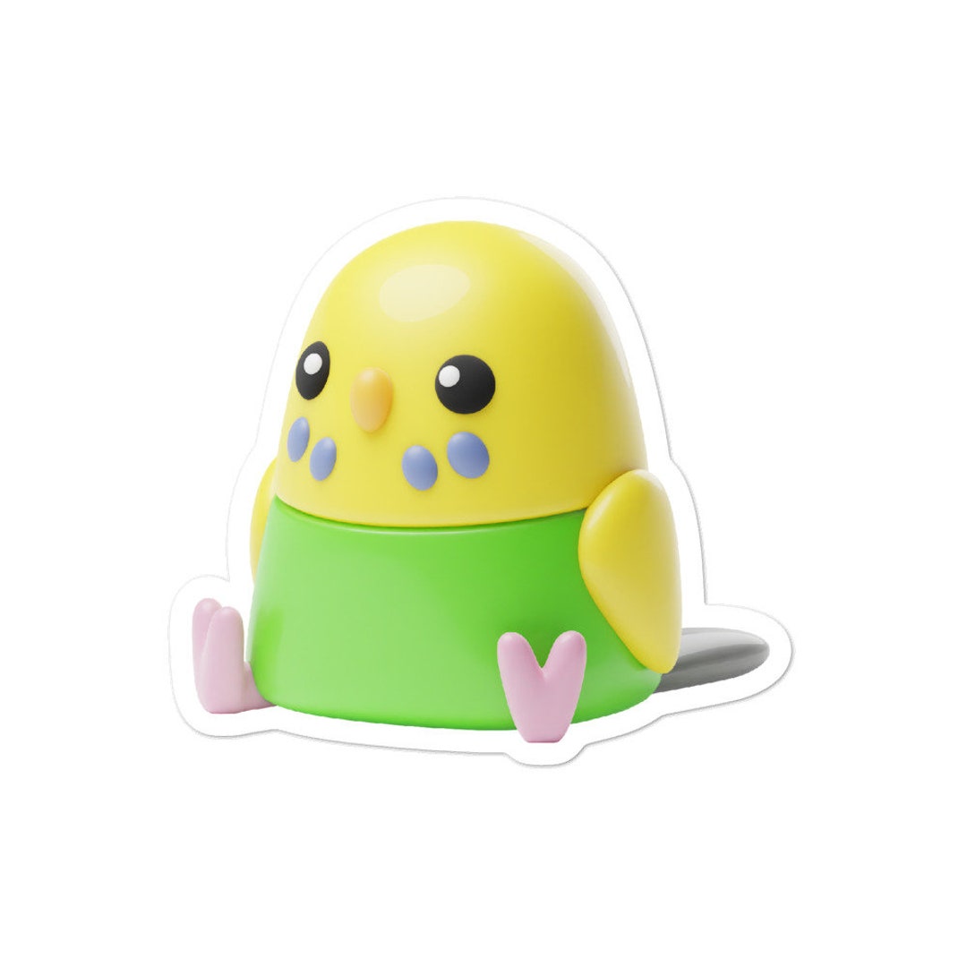 Cute Budgie Sticker, 3D Illustrated Bird Art, Bird Pet Gift - Etsy