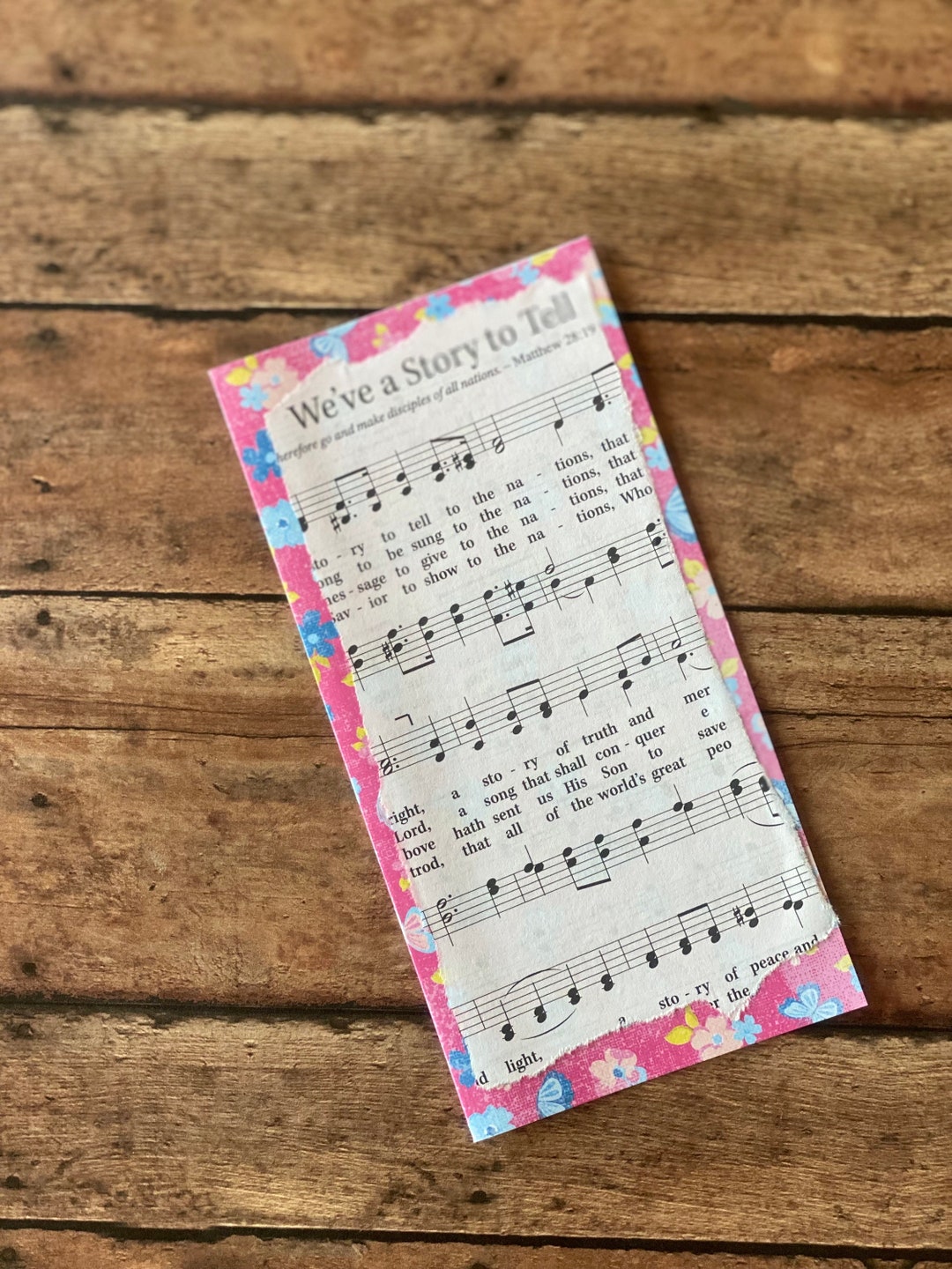 Pink Floral & Butterfly Hymn Bible Bookmark - Etsy