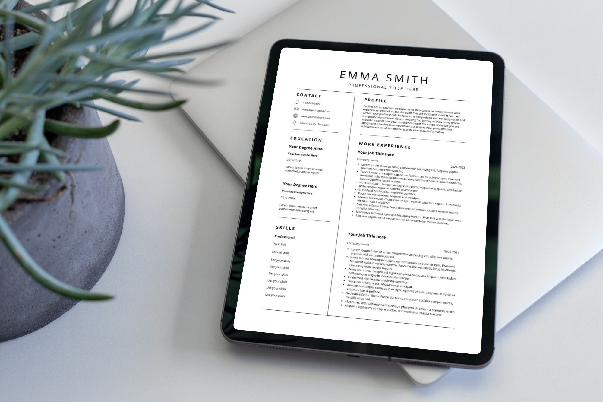 Minimalist Resume Template, Resume Format, Clean Resume Template ...
