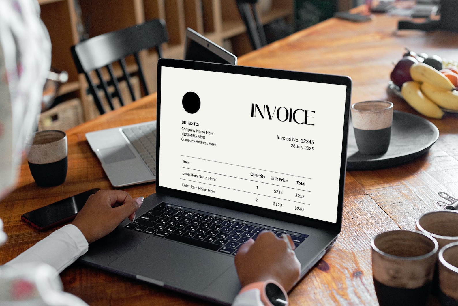 Invoice Template, Minimalist Invoice Design, Editable PDF Invoice ...