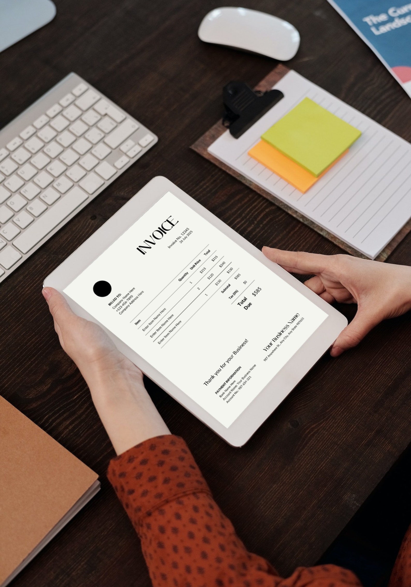 Invoice Template, Minimalist Invoice Design, Editable PDF Invoice ...
