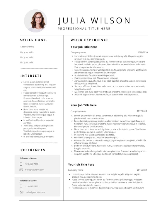 Simple Resumes With References